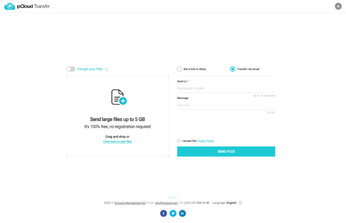 pCloud Transfer ファイル転送サービス。pCloudの高いセキュリティで安全なファイル転送を。